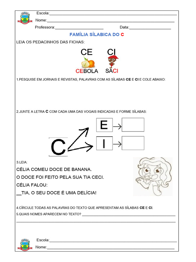 Familia Silabica Ce e Ci 15 08 | PDF