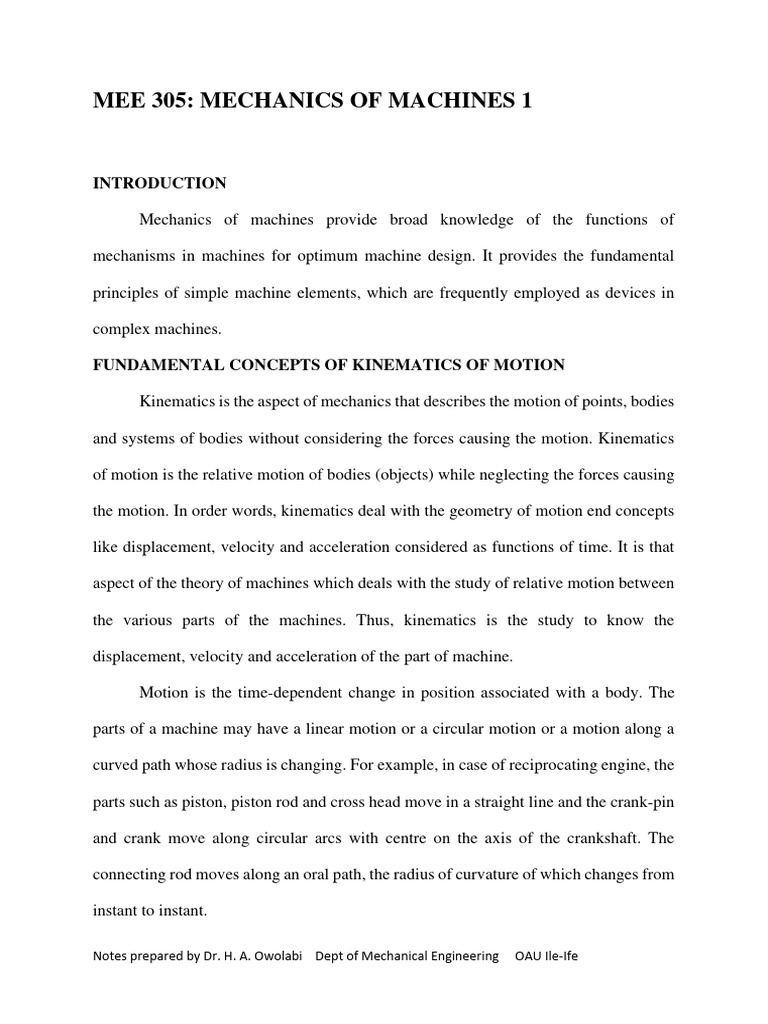 MEE 305 - Module I | PDF