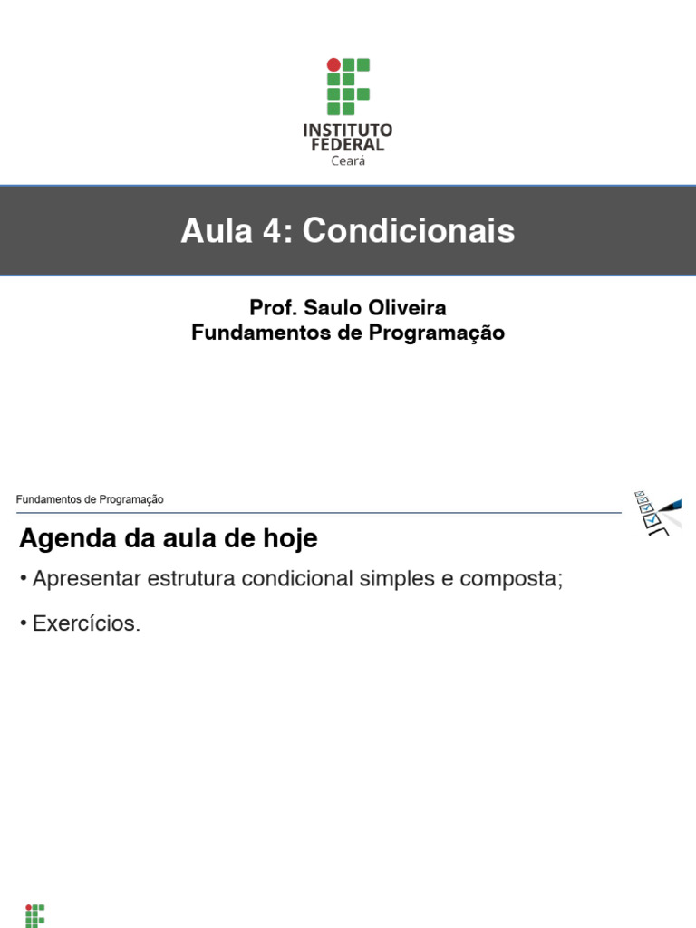 Aula 04 Condicionais | PDF