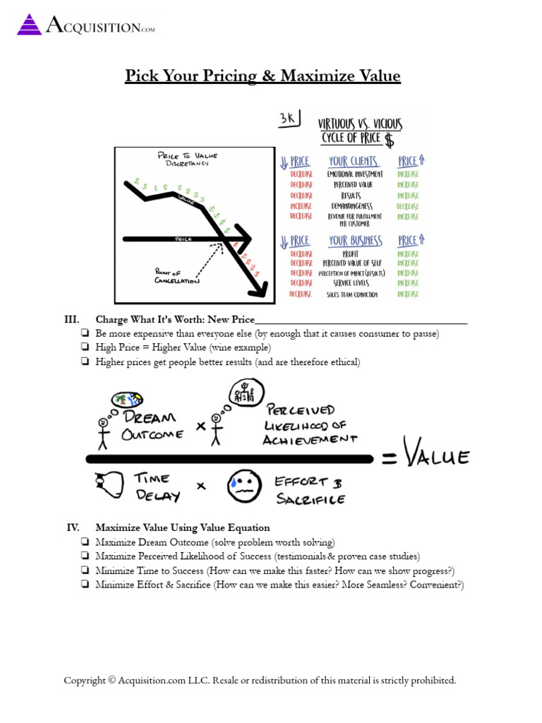 Pricing Value Checklist | PDF | Career & Growth | Business