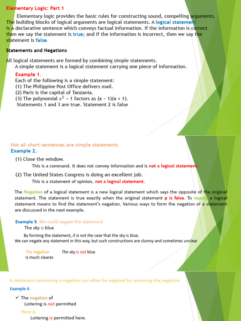 2023-24 Module 2E Elementary-Logic-Part-1 | PDF | Logic | Interpretation (Philosophy)