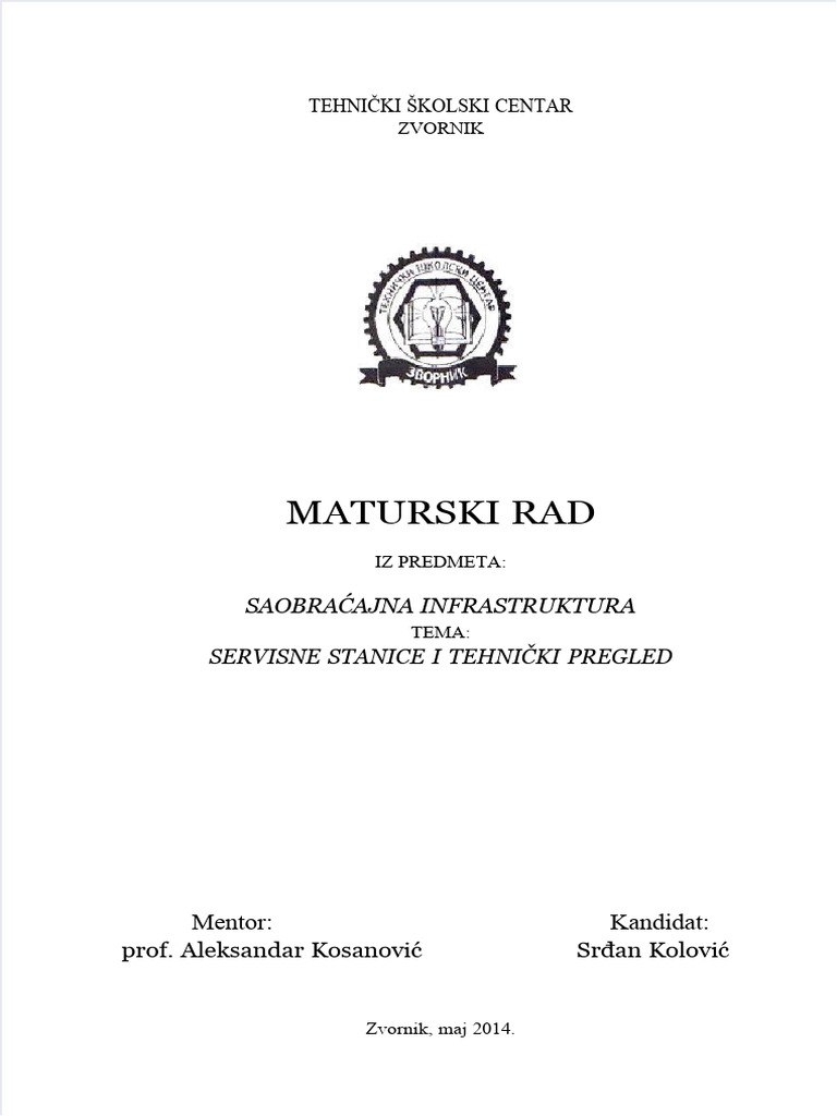 Maturski Rad TSC Karakaj Lat Template | PDF