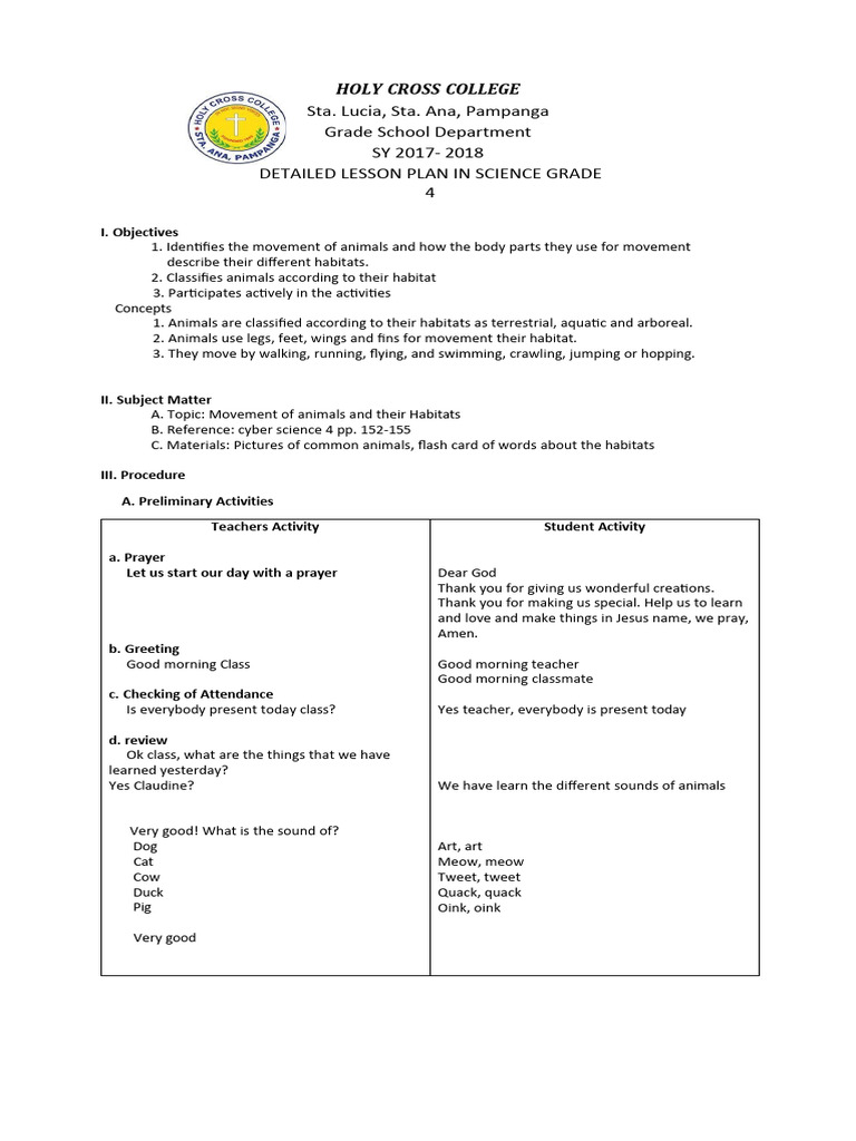 Detailed Lesson Plan in Science | PDF | Habitat | Fish