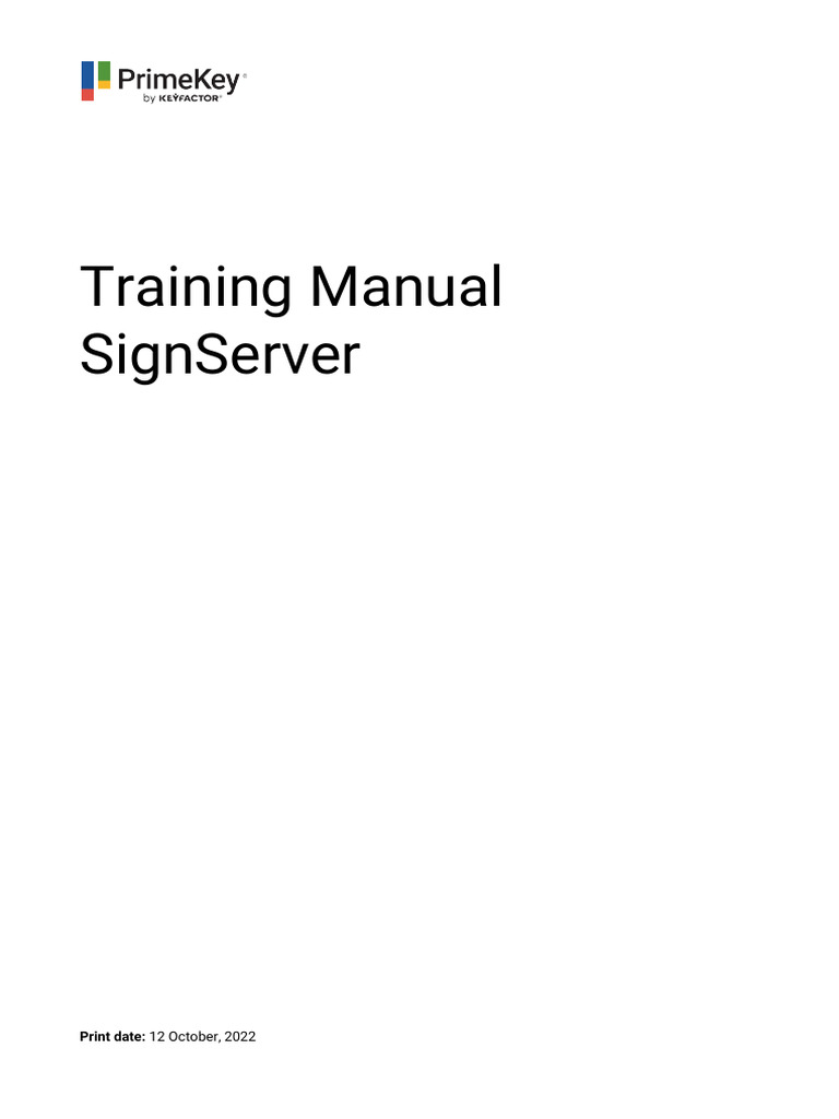 SignServer Training Manual Overview | PDF | Public Key Cryptography ...
