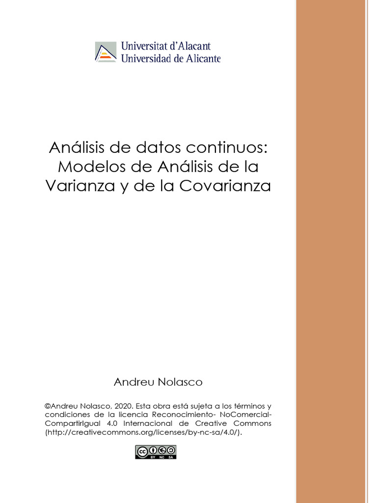 Análisis de Varianza y Covarianza | PDF | Análisis de variación | Regresión lineal