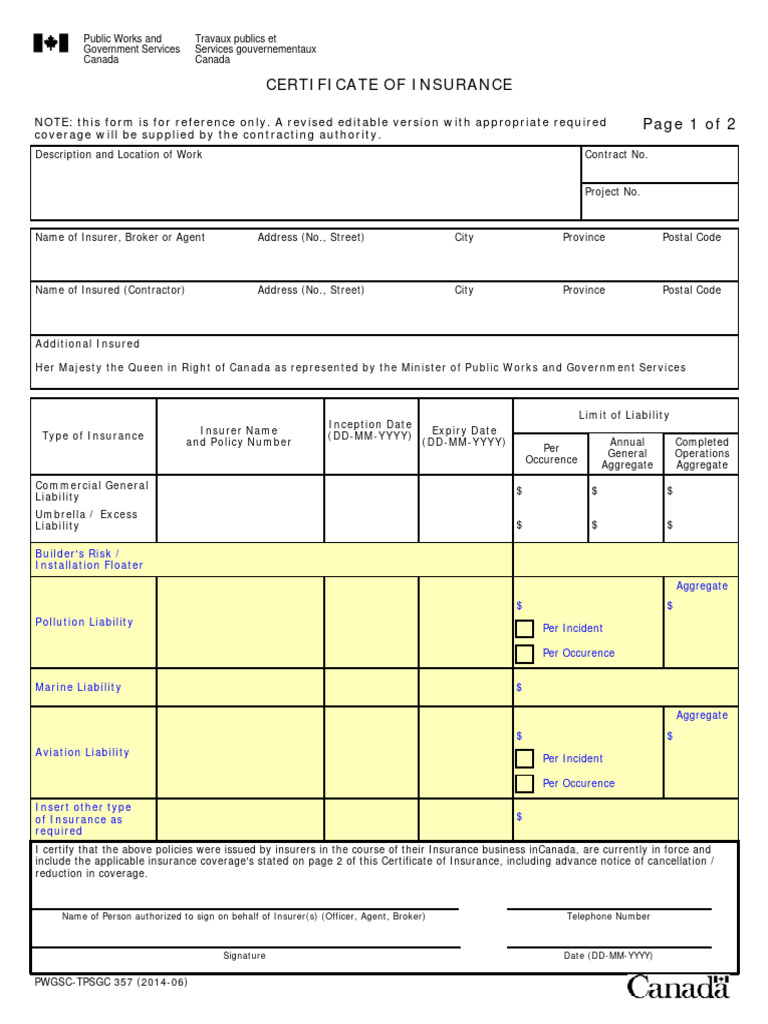 Certificate of Insurance | PDF | Insurance | Liability Insurance