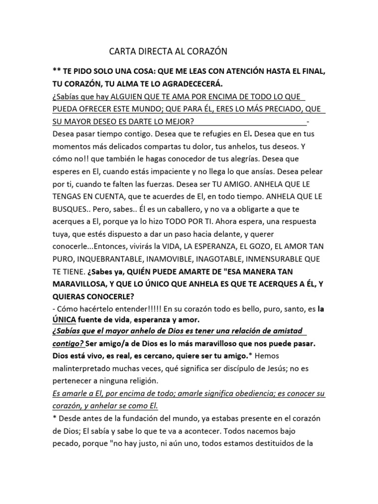 Carta Al Corazón | PDF