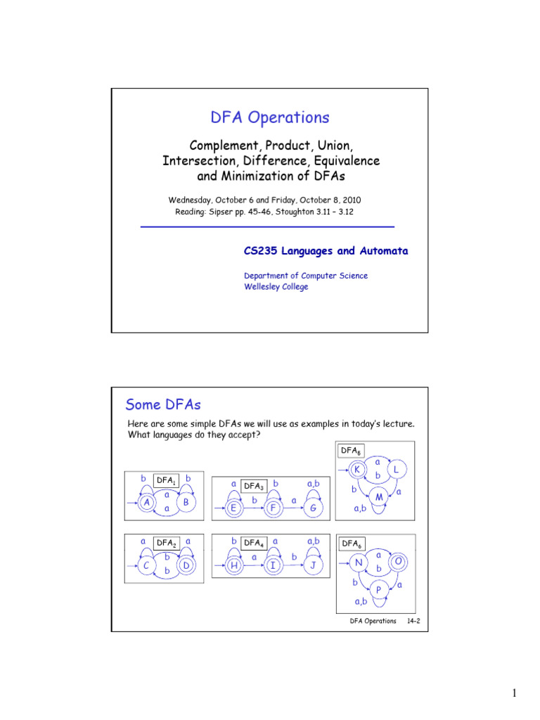 14 DFA Operations Revised 2 | PDF | Mathematics | Formal Methods