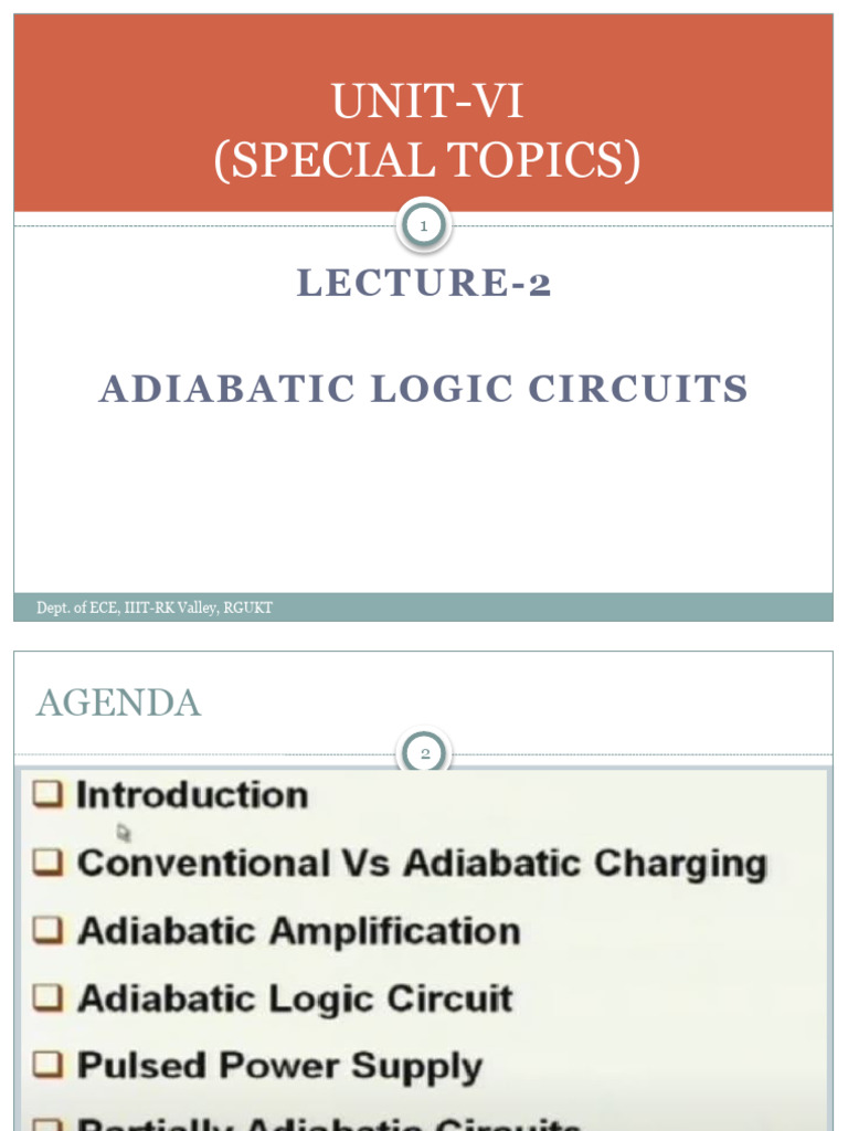 Adiabatic Logic Circuits | PDF | Electromagnetism | Digital Electronics