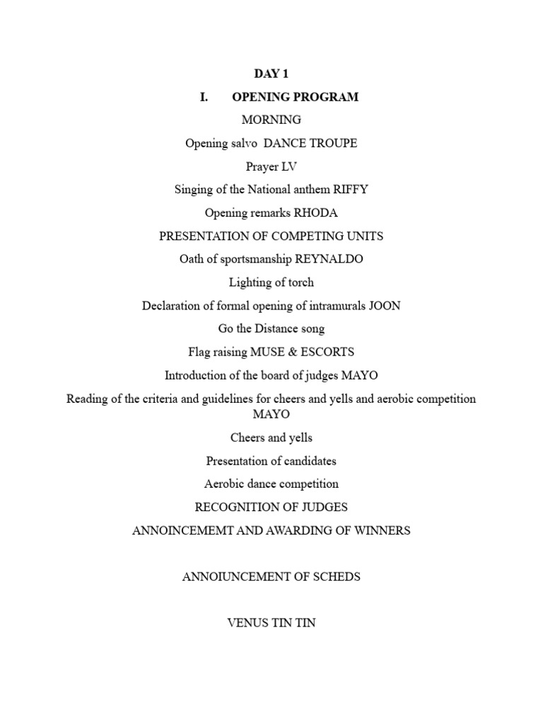 Intrams Plan Revised | PDF