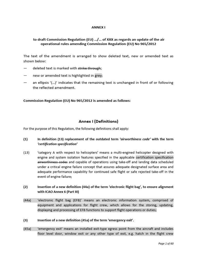 Annexes To The Draft Commission Regulation | PDF | Regulatory ...