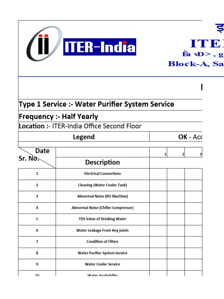 IIO Drinking Water Station Checklist | PDF