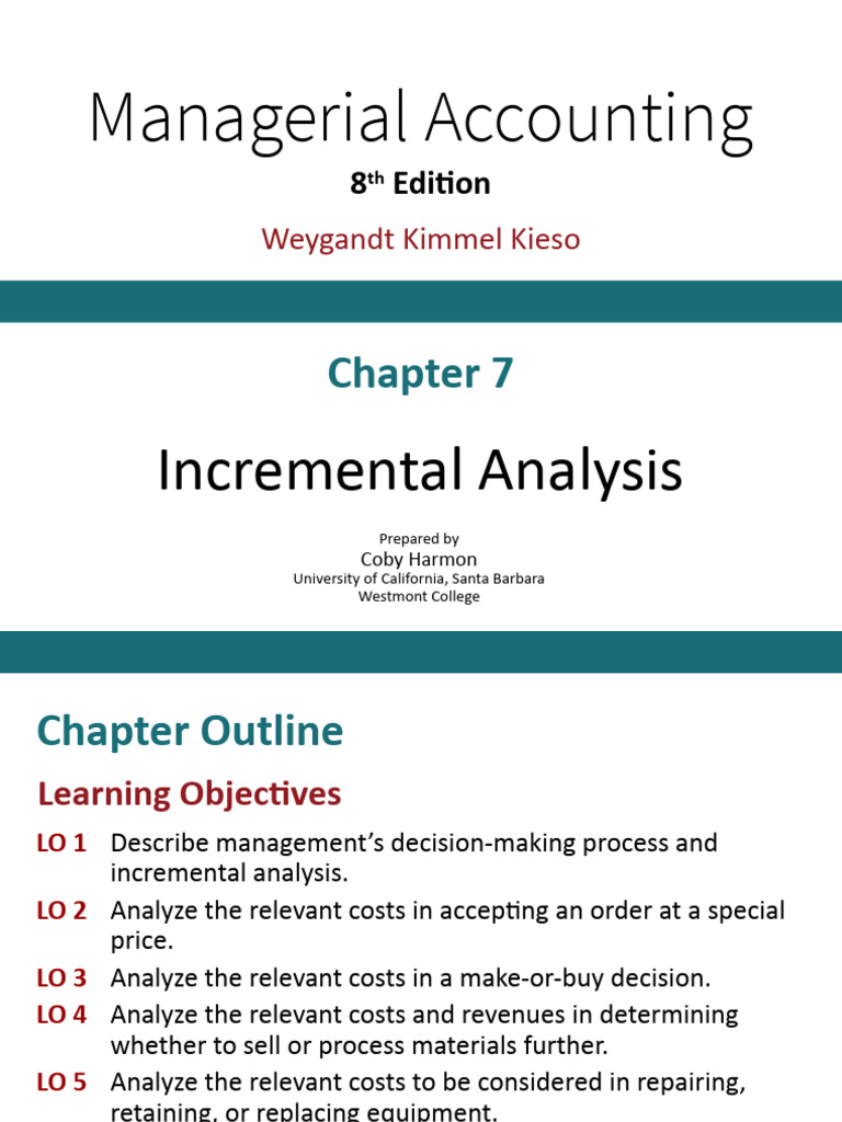 Ch07 Incremental Analysis | PDF | Depreciation | Cost