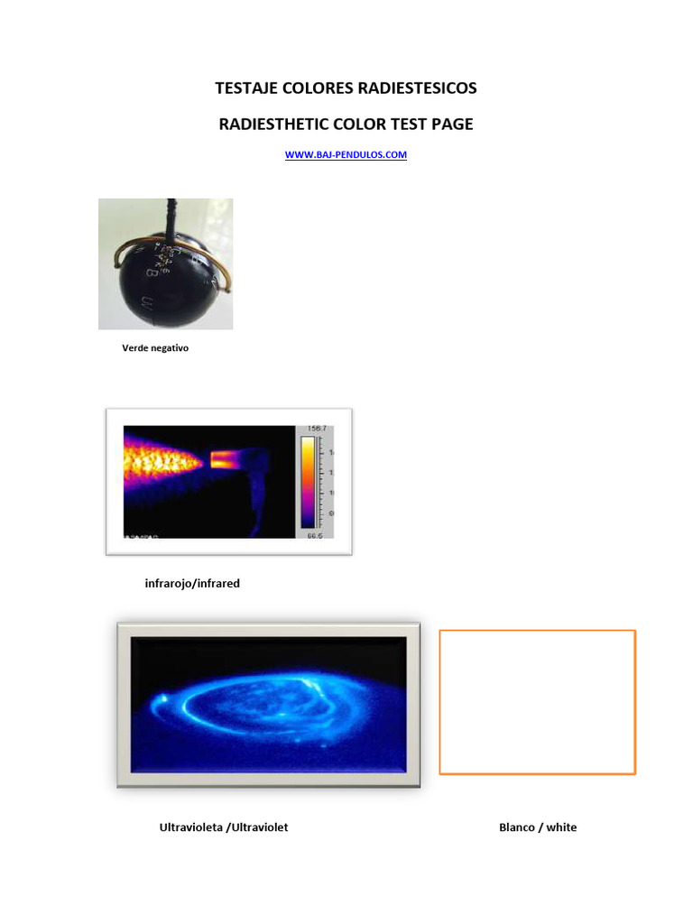Colores Radiestesicos Radiesthetic Colors | PDF