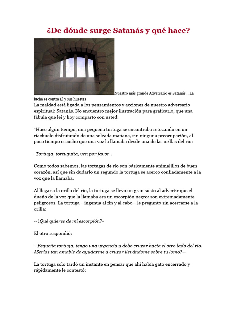 01-De Dónde Surge Satanás y Qué Hace | PDF | Satán | Jesús
