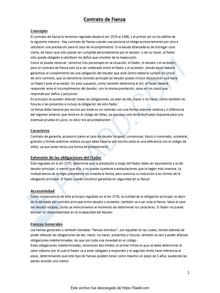 Contrato de Fianza | PDF | Pagos | Garantía