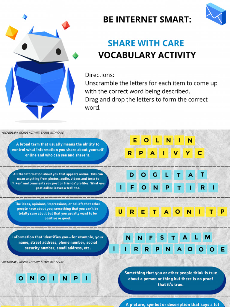 SHARE WITH CARE VOC. WORDS ACTIVITY - ROLLOUT 2022 | PDF
