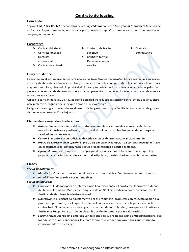 Contrato de Leasing | PDF
