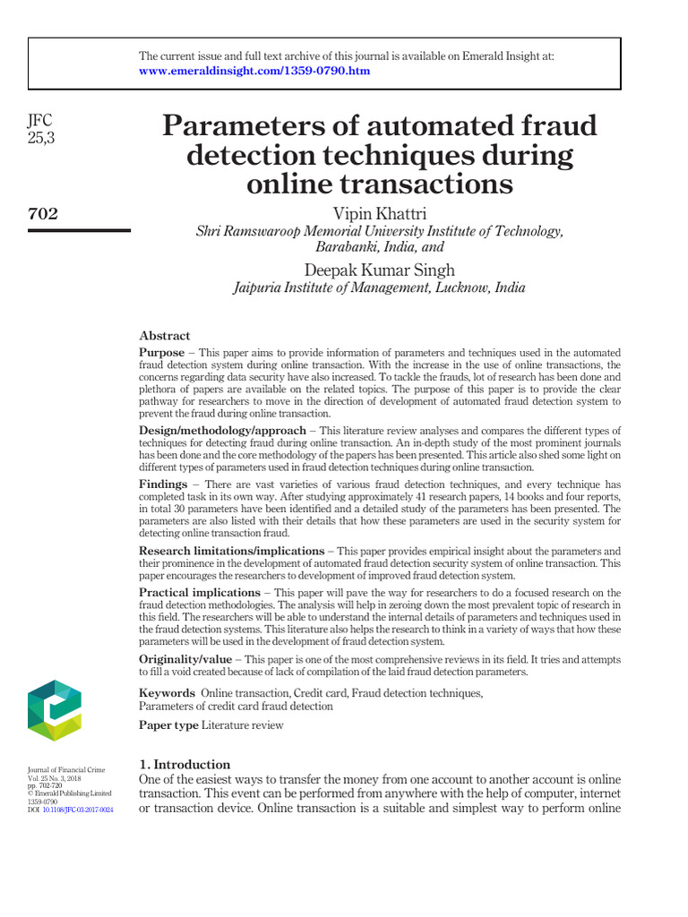 4.parameters of Automated Fraud | PDF | Credit Card | Fraud