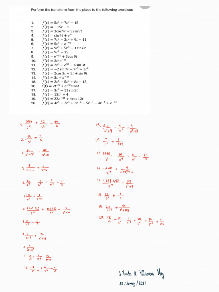 Exercises Laplace | PDF
