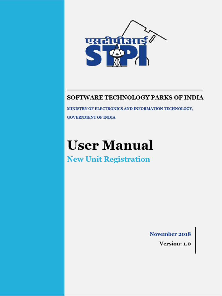 STPI Unit Registration User Manual | PDF | Computers