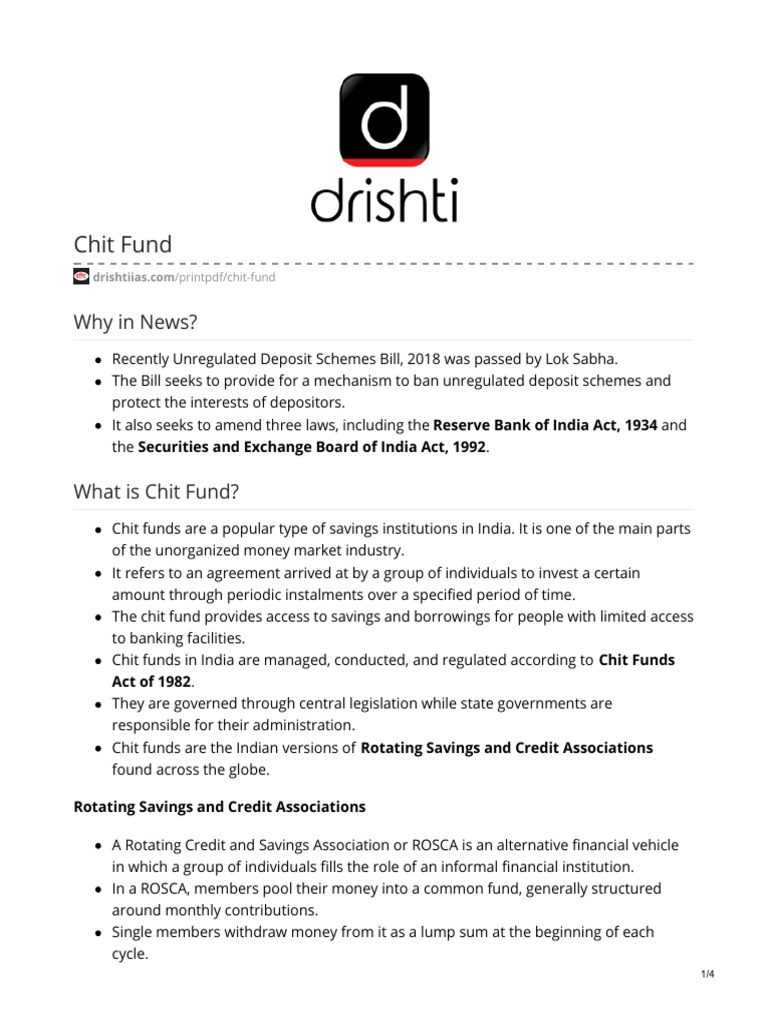 Chit Fund | PDF | Banking | Personal Finance