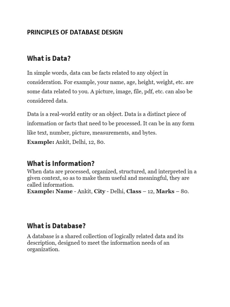 Database And Dbms Introduction Pdf Databases Relational Database 6176