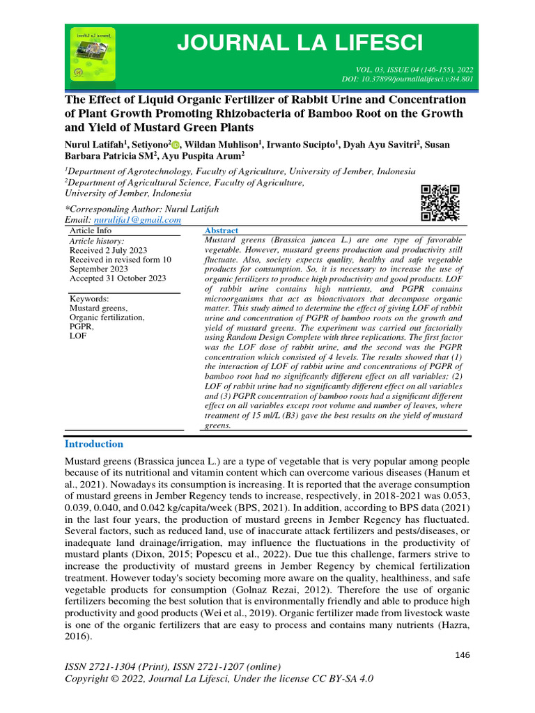 Rabbit Urine | PDF | Root | Soil