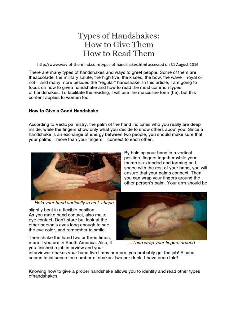 Types of Handshakes | PDF