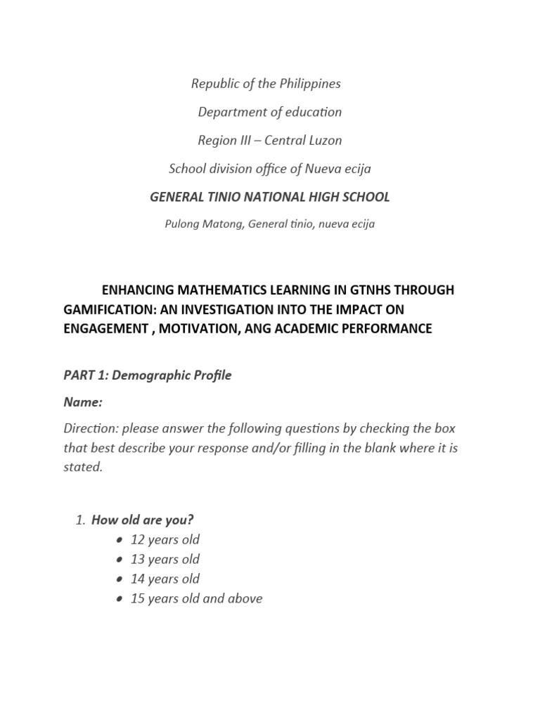 Questionnaire | PDF | Cognitive Science | Cognition