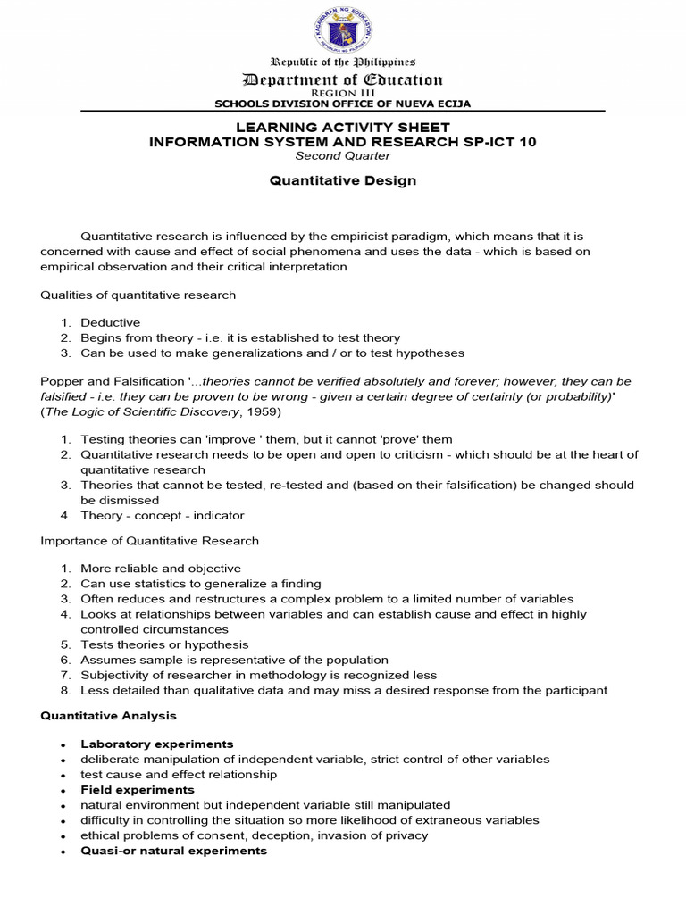 Experimental Quantitative Research Design | PDF | Quantitative Research ...