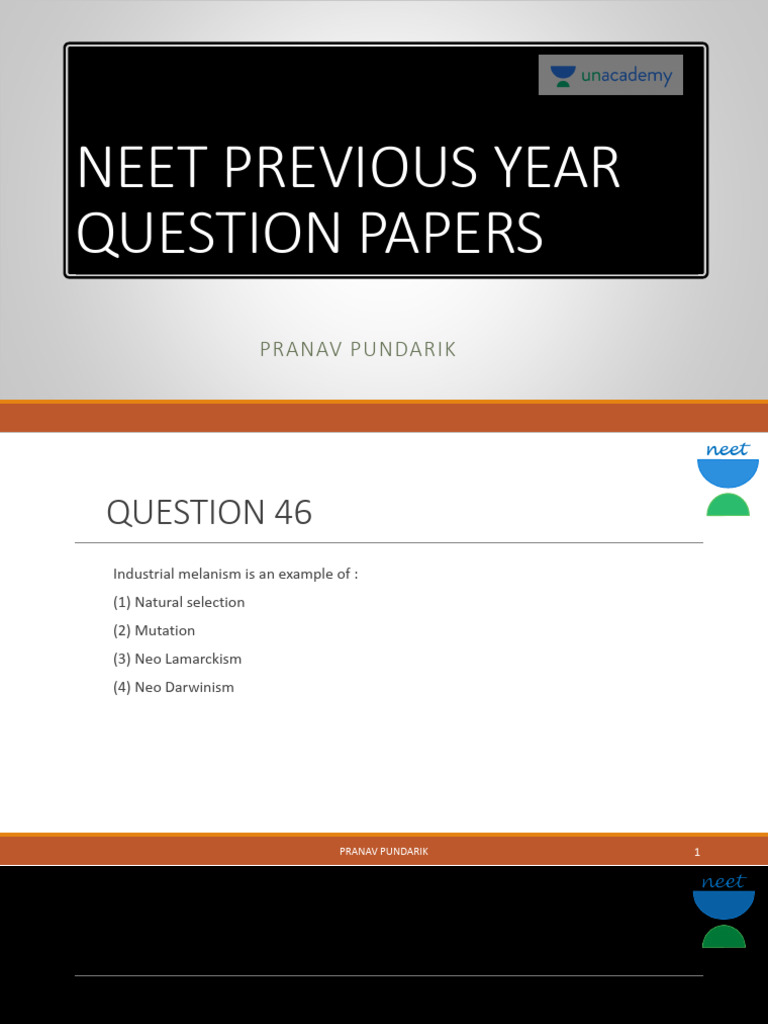 Neet Previous Year Question Papers: Pranav Pundarik | PDF | Endoplasmic ...
