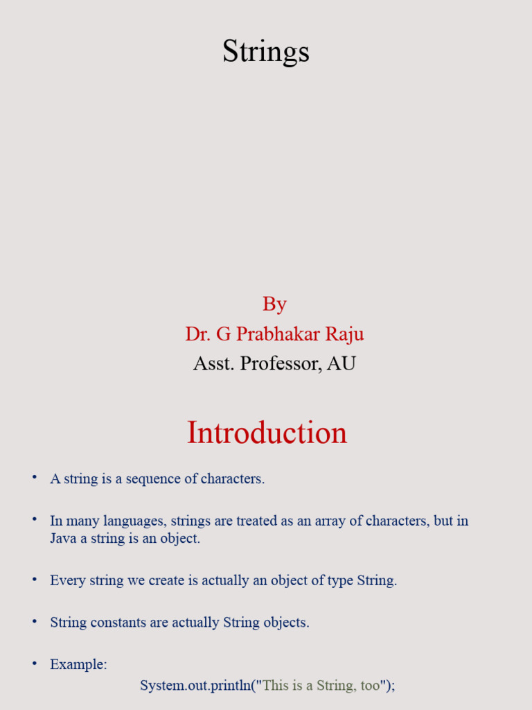 String | PDF | String (Computer Science) | Class (Computer Programming)