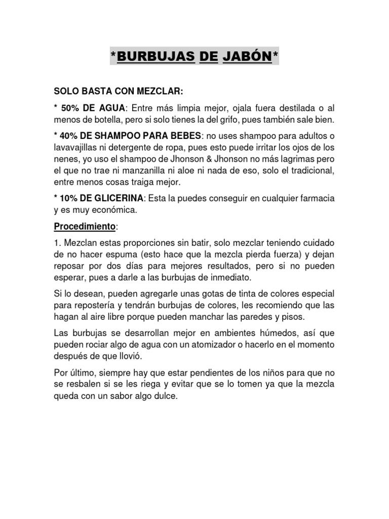 Burbujas de Jabón | PDF