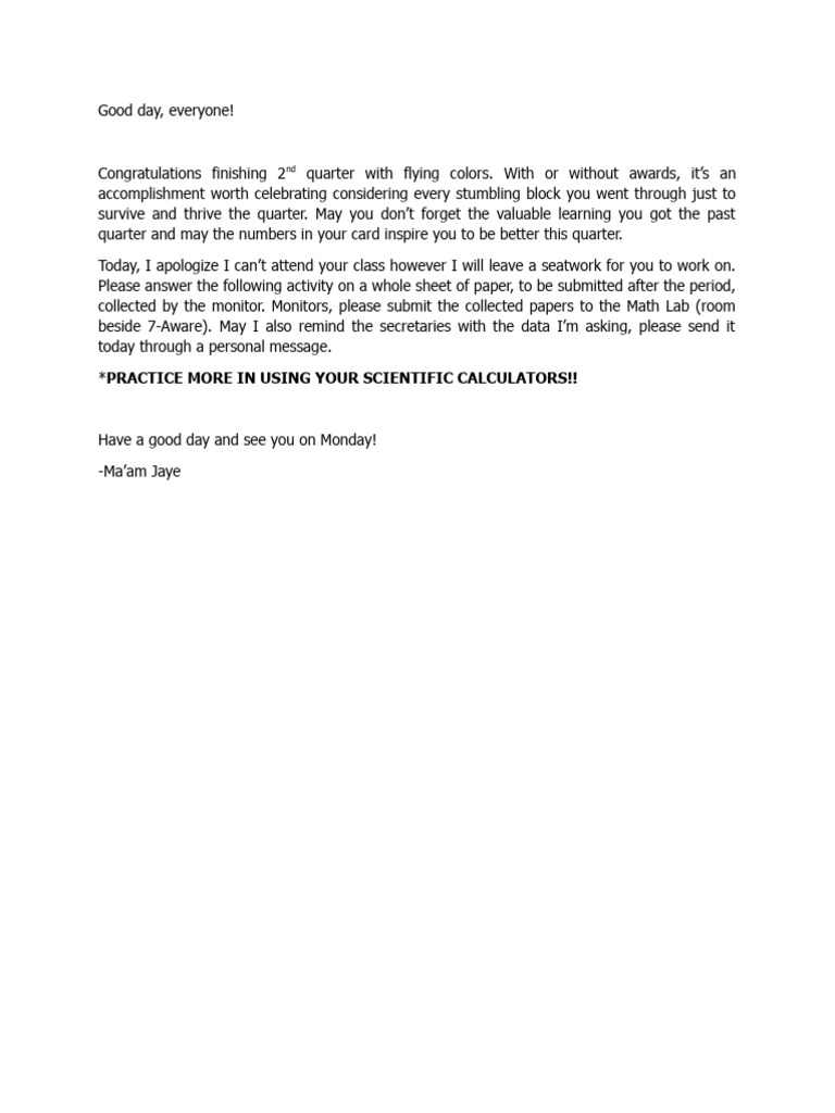 Seatwork 2 | PDF | Teaching Methods & Materials