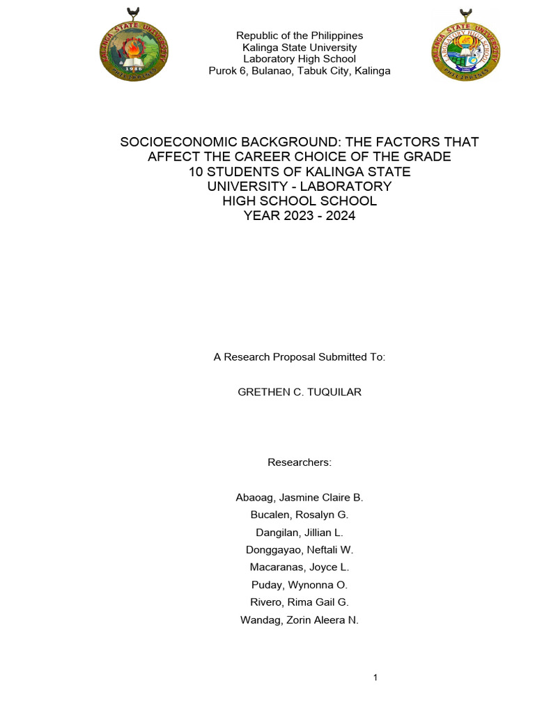 Socioeconomic Background: The Factors That Affect The Career Choice of ...