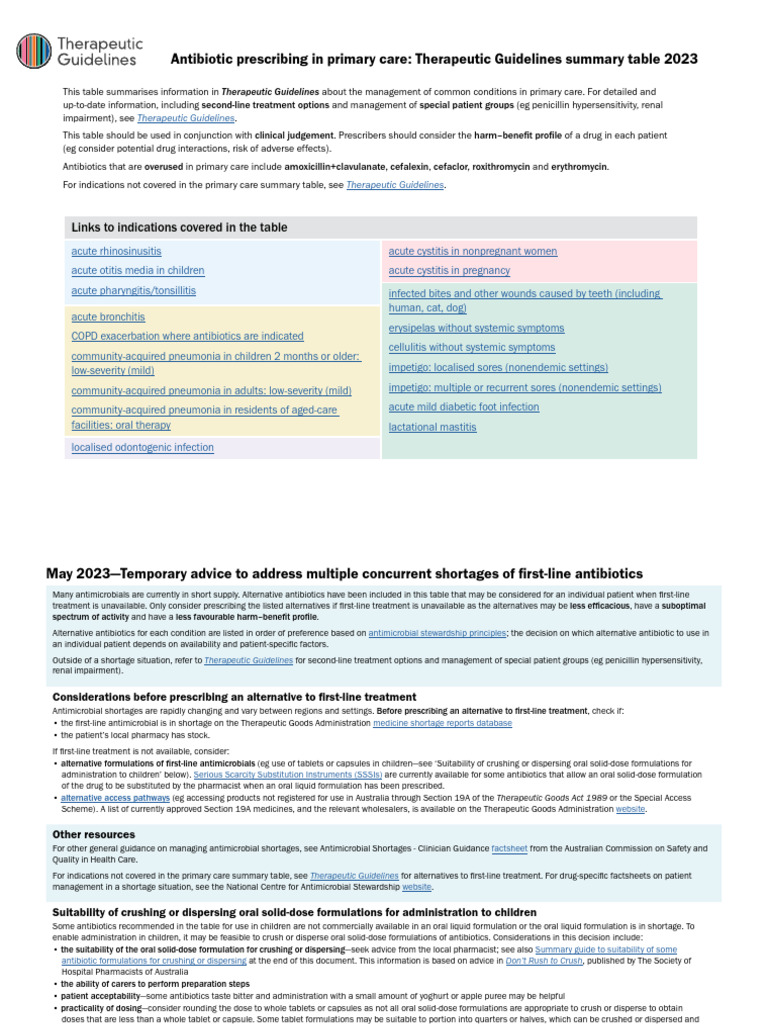 Antibiotic Guideline | PDF | Pneumonia | Therapy