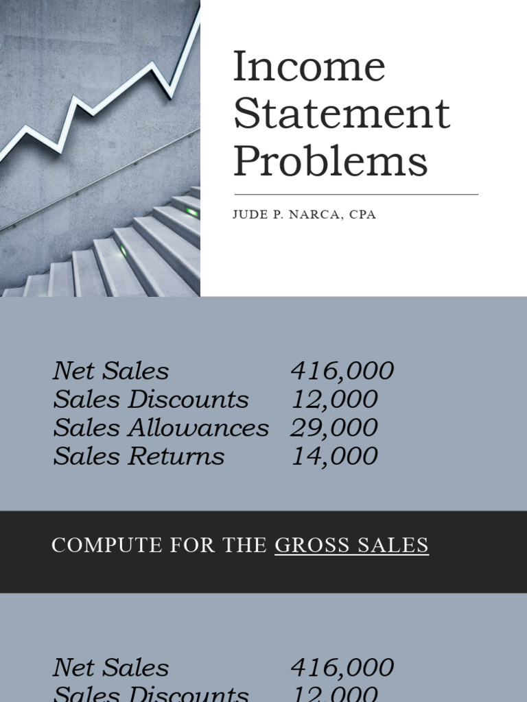 Income Statement Problems | PDF | Cost Of Goods Sold | Net Income