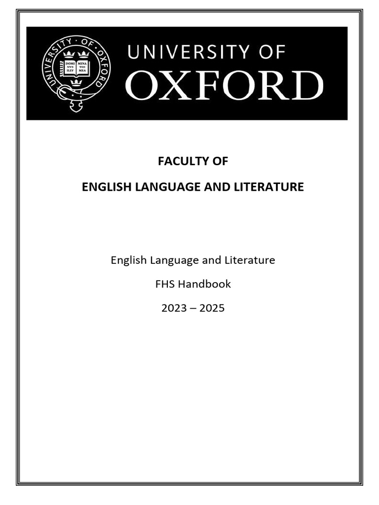 English Language and Literature Handbook 2023-2025 | PDF