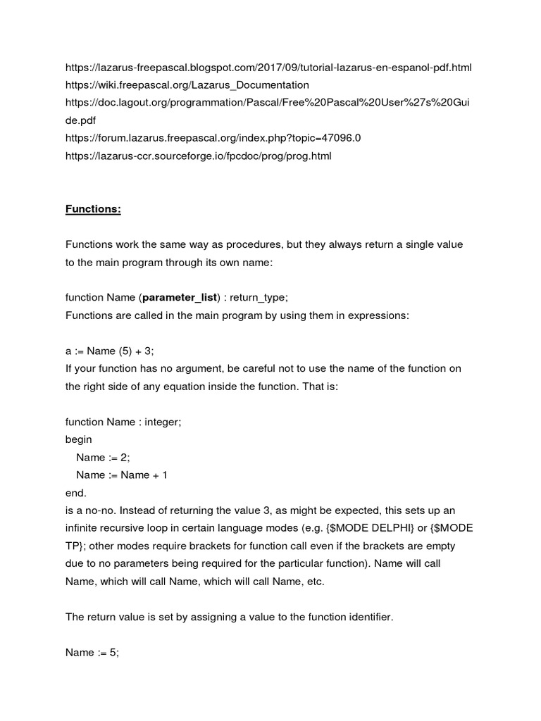 Lazarus Student Tutorial | PDF | Library (Computing) | Parameter (Computer Programming)