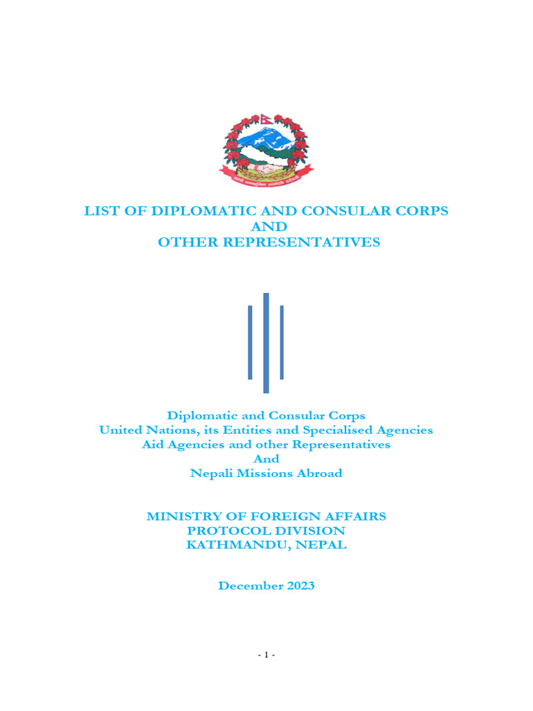 Nepal Diplomatic Corps List 2023 | PDF | International Relations ...