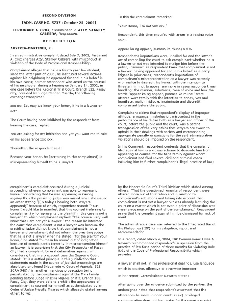 Legal Ethics - Digested Case | PDF | Lawyer | Conflict Of Interest