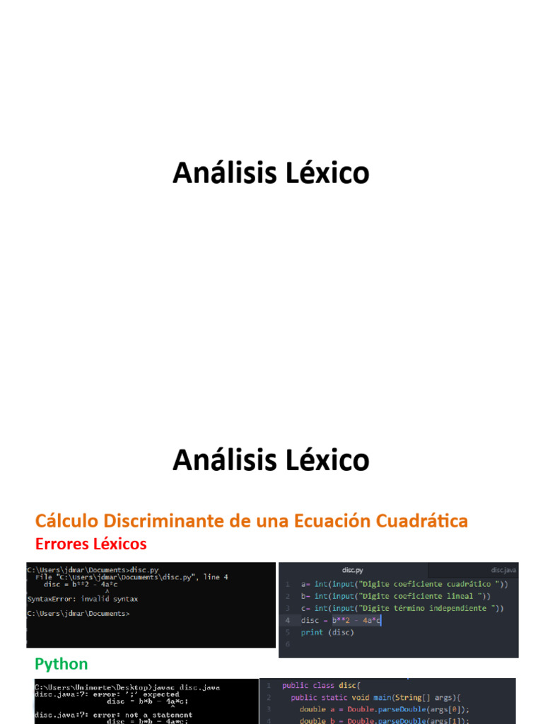 Análisis Léxico | PDF | Lenguaje de programación | Matemáticas