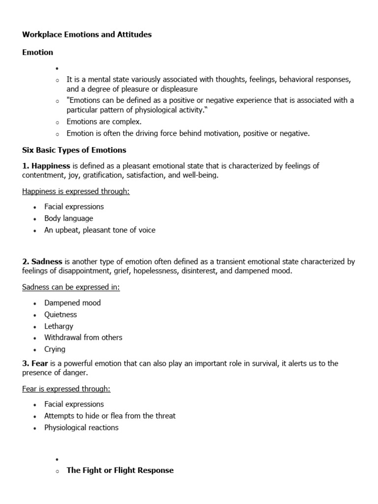 Workplace Emotions and Attitudes | PDF | Motivational | Motivation