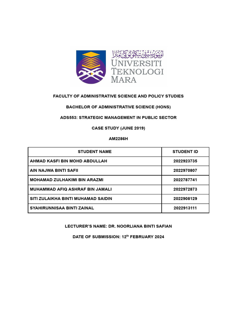 Case Study Ads553 Group 5 (Am228 6H) | PDF