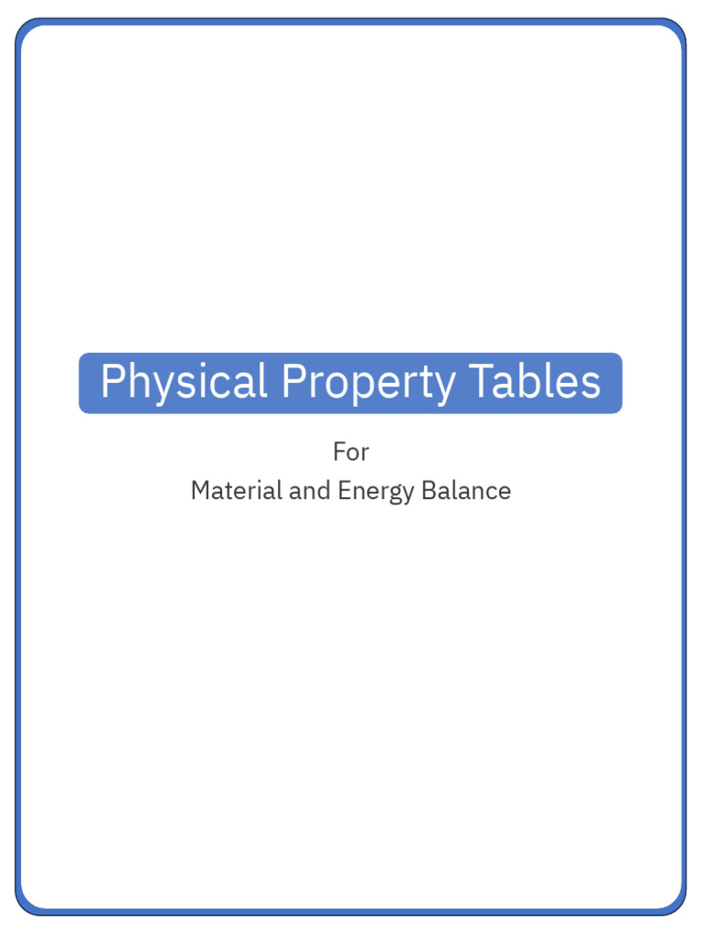 Physical Property Tables | PDF