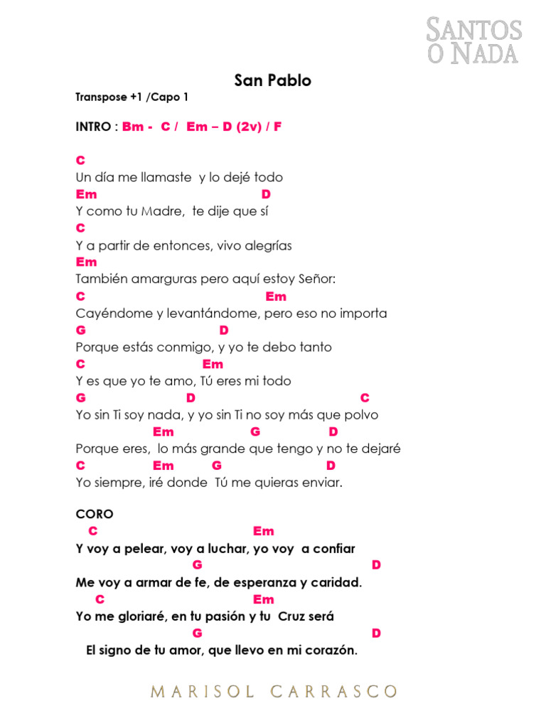 San Pablo Letra y Acordes | PDF
