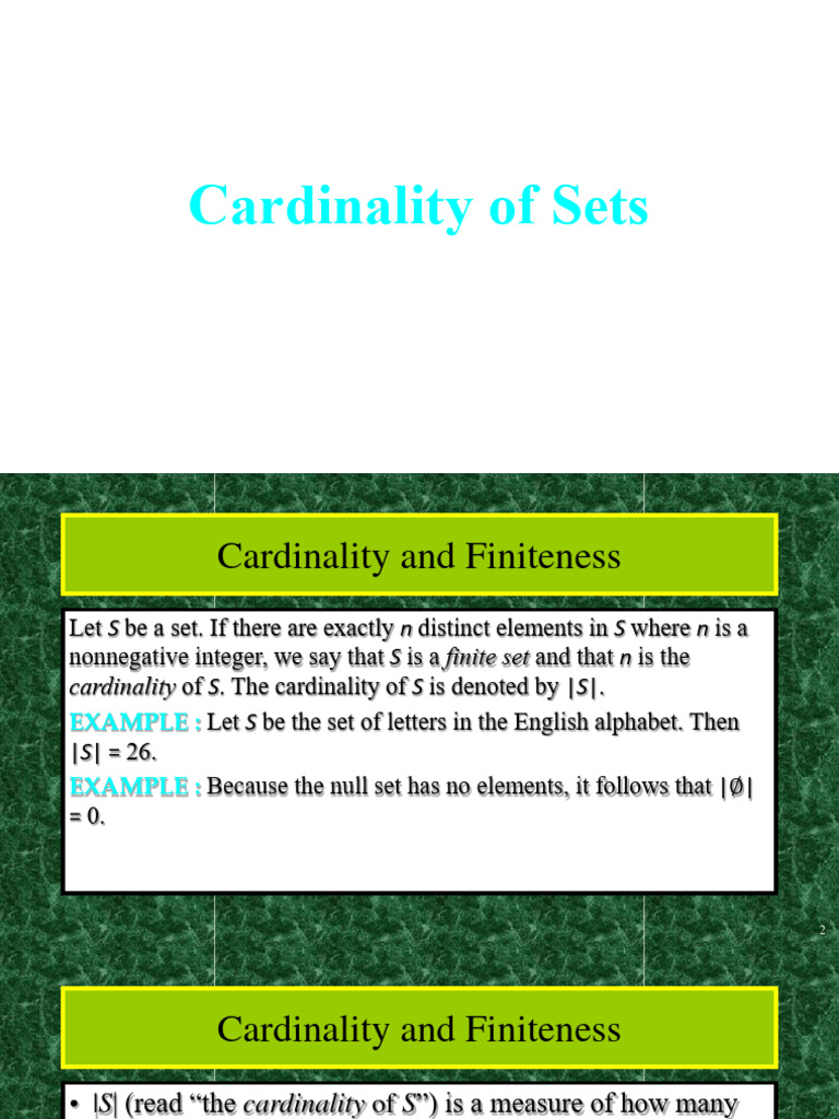 Cardinality of Sets | PDF