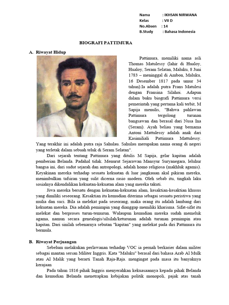 Biografi Pattimura | PDF