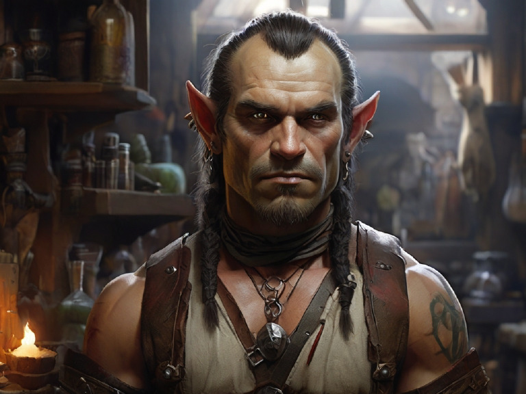 Leonardo Diffusion XL Fantasy Craftsman in His Shop Halforc ST 0 | PDF